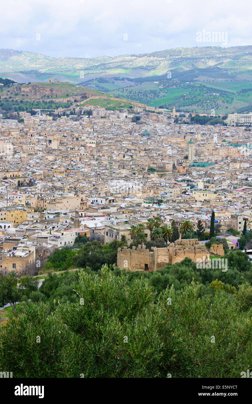 Fez City Skyline looking East and West,Souk,Surrounding Hills,City ...