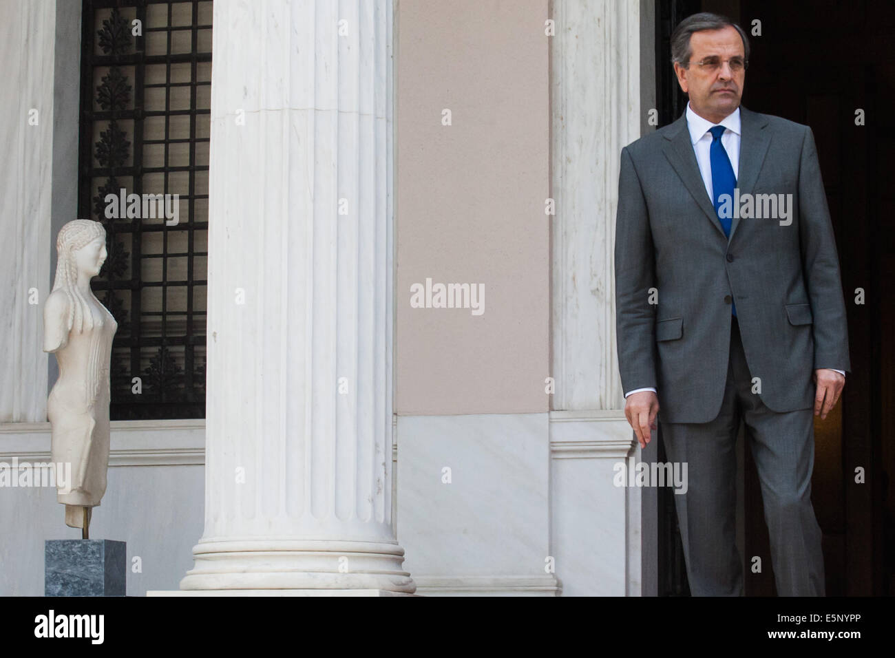 Greece. 4th Aug, 2014. Prime Minister of Greece Antonis Samaras in ...