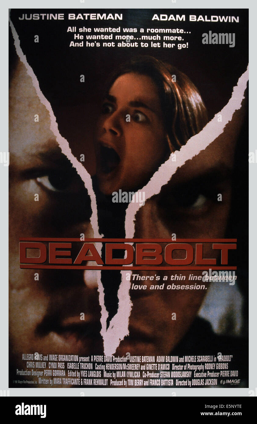 DEADBOLT, Adam Baldwin, Justine Bateman (open mouth), 1992, © New Line ...