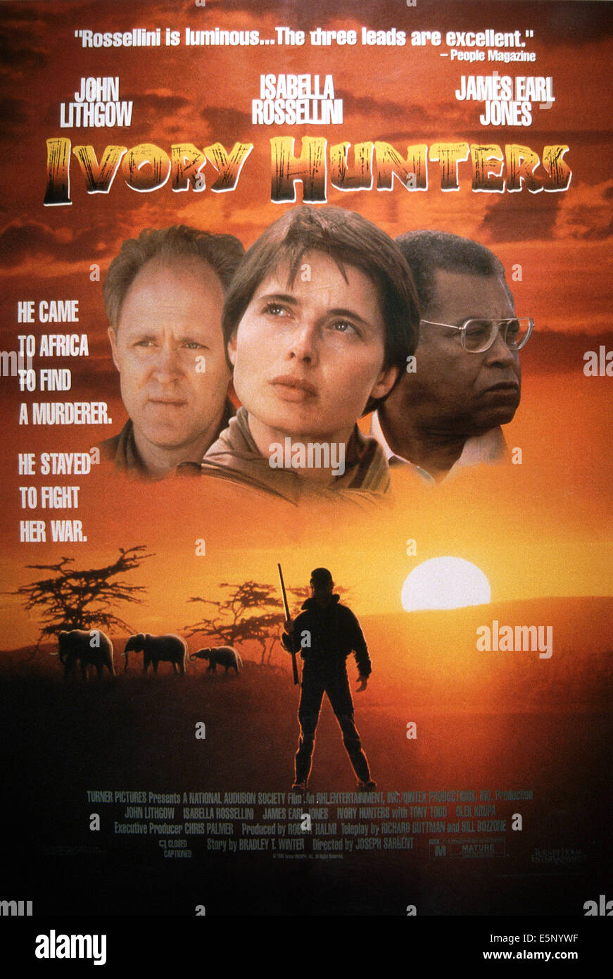 IVORY HUNTERS, from left: John Lithgow, Isabella Rossellini, James Earl ...