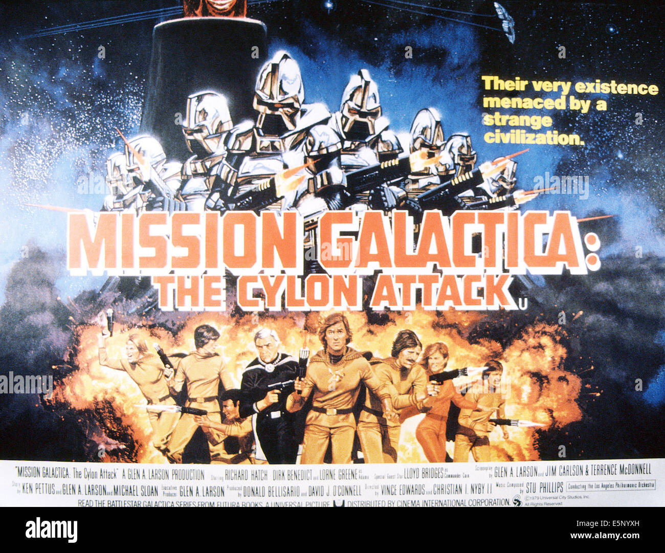 MISSION GALACTICA: THE CYLON ATTACK, Lorne Greene (black clothes ...