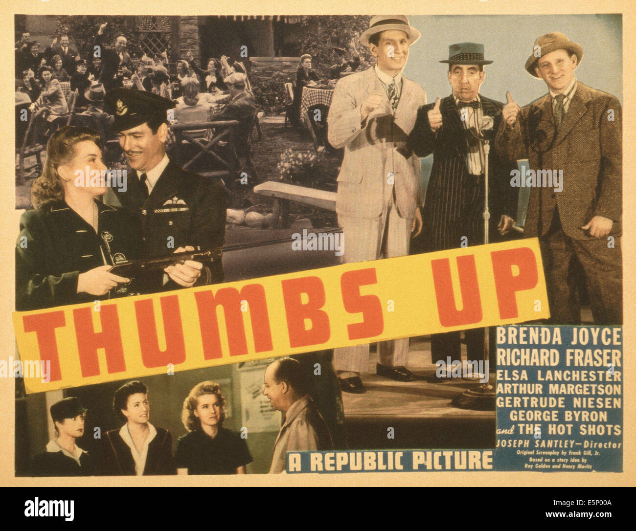 THUMBS UP, US poster, from left: Brenda Joyce, Richard Fraser, Wally ...