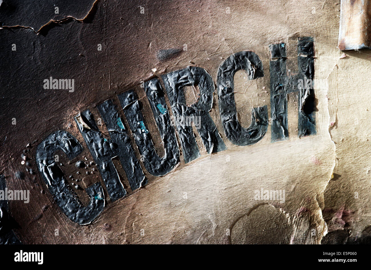 Cross in a burned and devastated church after the disturbances in ...