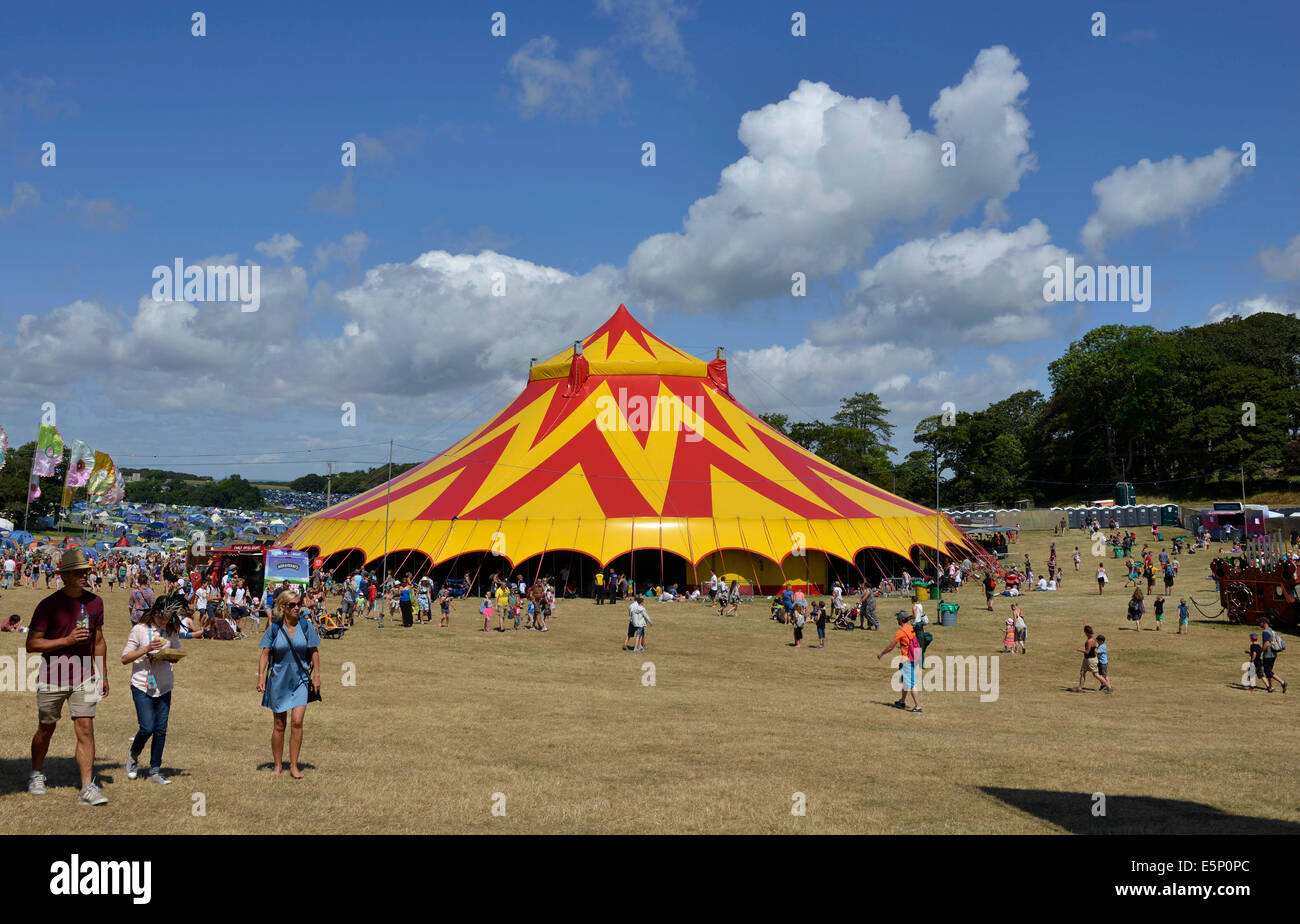 Dorset, UK. 3rd Aug, 2014. Big Top stage tent. Camp Bestival music and ...