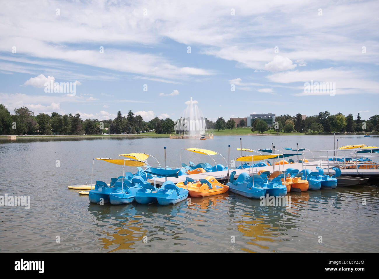 Aug. 1, 2014 - Denver, Colo, USA - 8/1/2014. Paddle boats float along ...