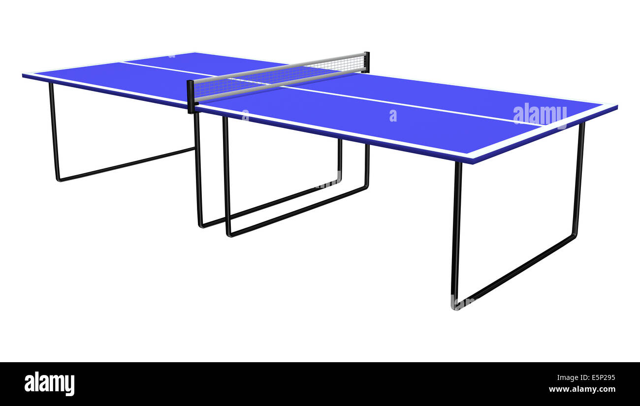 3D digital render of a blue table for a table tennis game isolated on ...