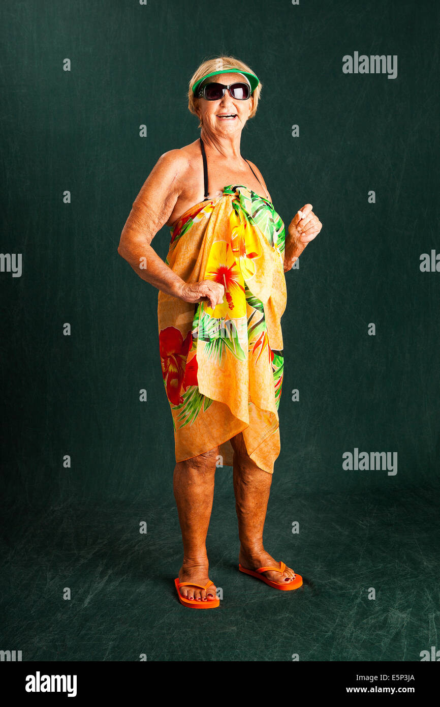 Senior woman portrait dancing Stock Photo - Alamy