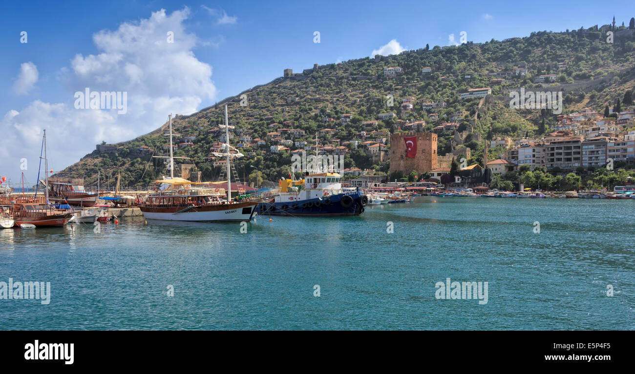 The beach at the Red Tower in Alnya, Turkey Stock Photo - Alamy
