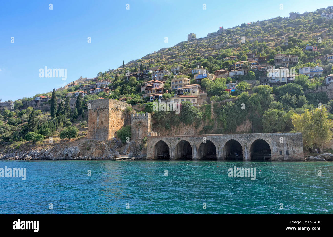 The beach at the Red Tower in Alnya, Turkey Stock Photo - Alamy