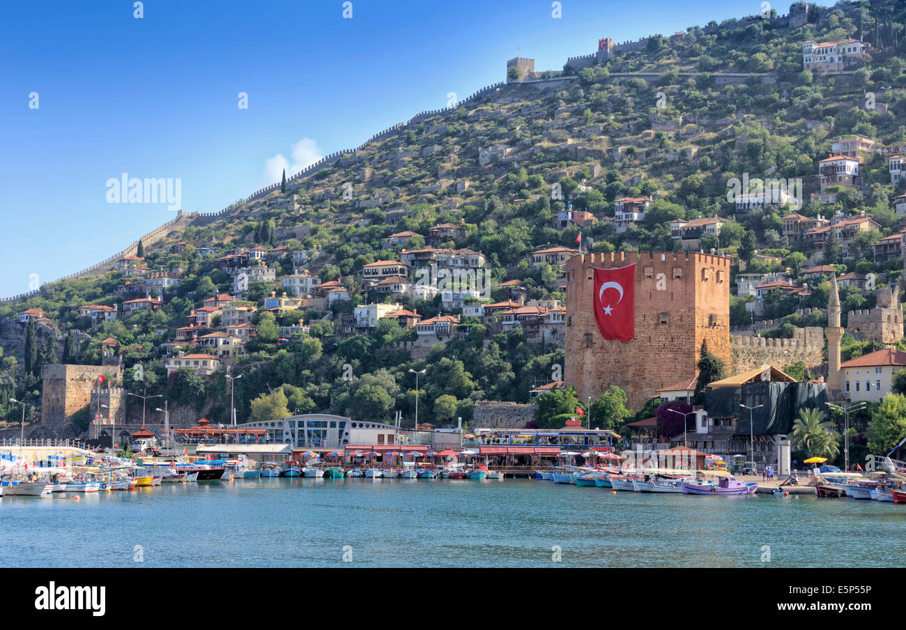 The beach at the Red Tower in Alnya, Turkey Stock Photo - Alamy