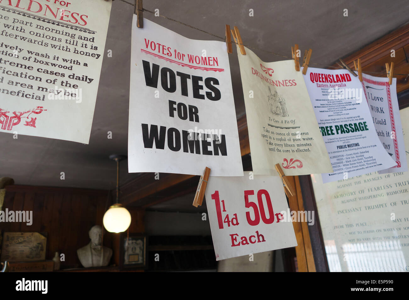 Vintage posters sign signs Blists Hill Victorian Town Stock Photo - Alamy