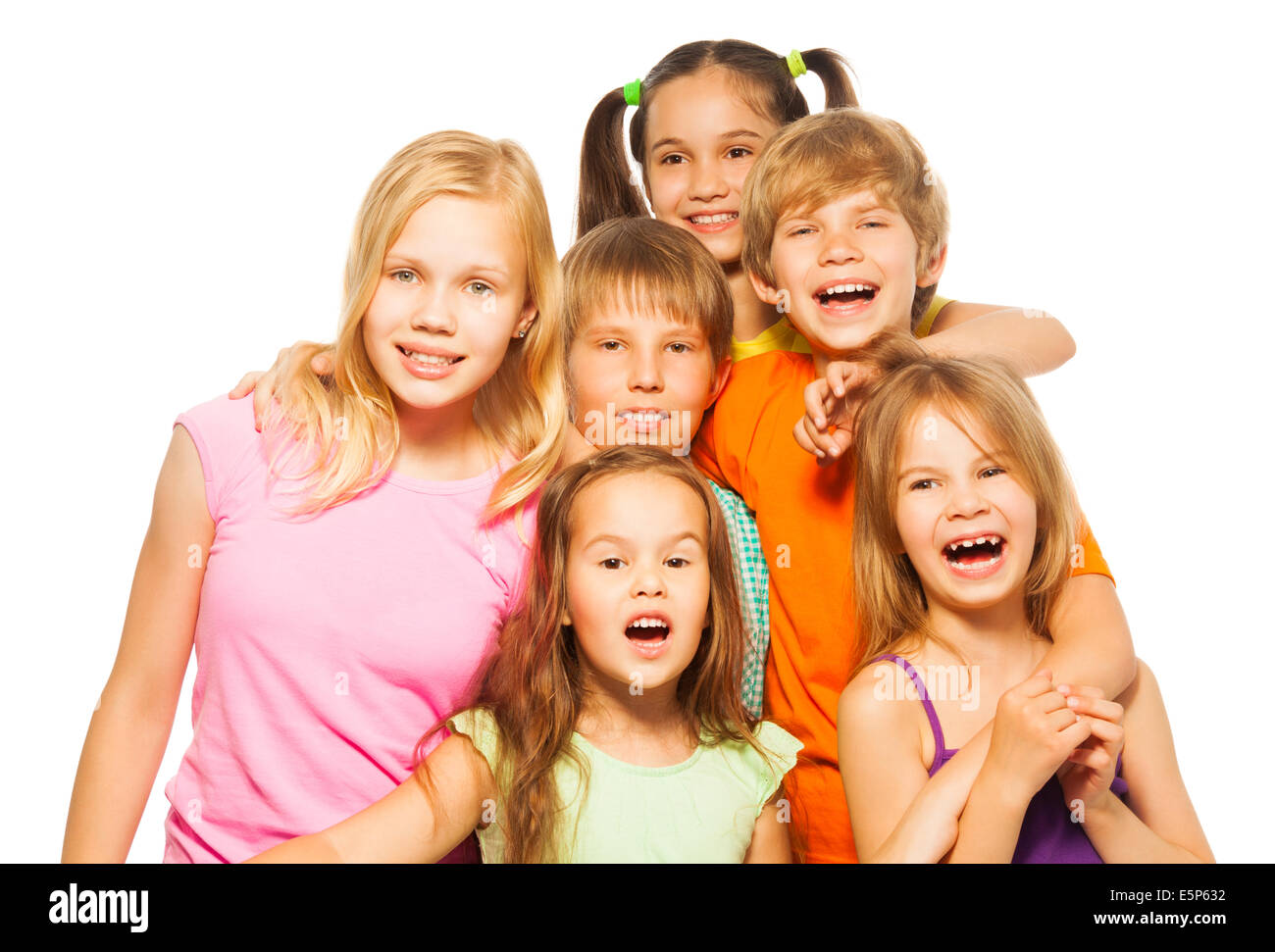Group photo of six children Stock Photo - Alamy