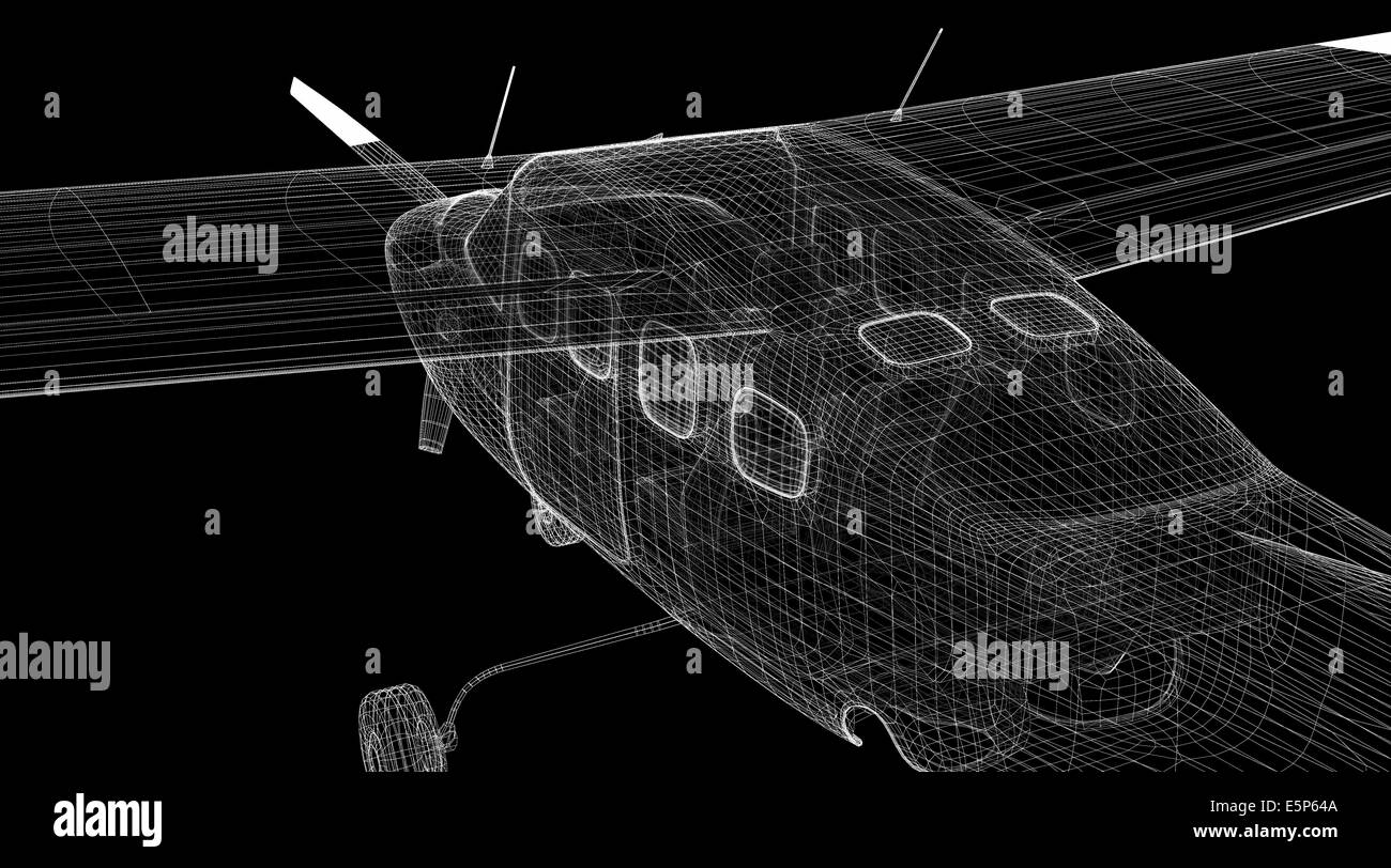 Small Piper Airplane , model body structure, wire model Stock Photo - Alamy