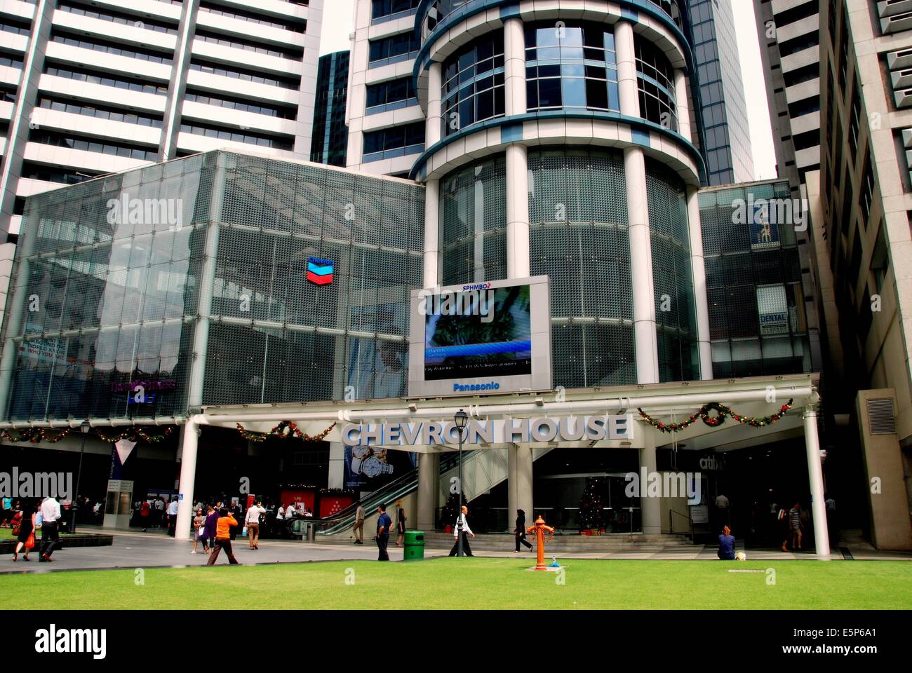 SINGAPORE: Entrance to the Chevron House corporate tower at Raffles ...