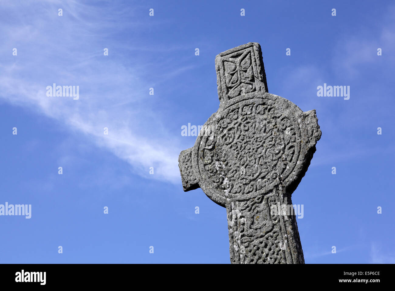 Stone Cross at Iona Abbey, The Isle of Iona of the Isle of Mull ...