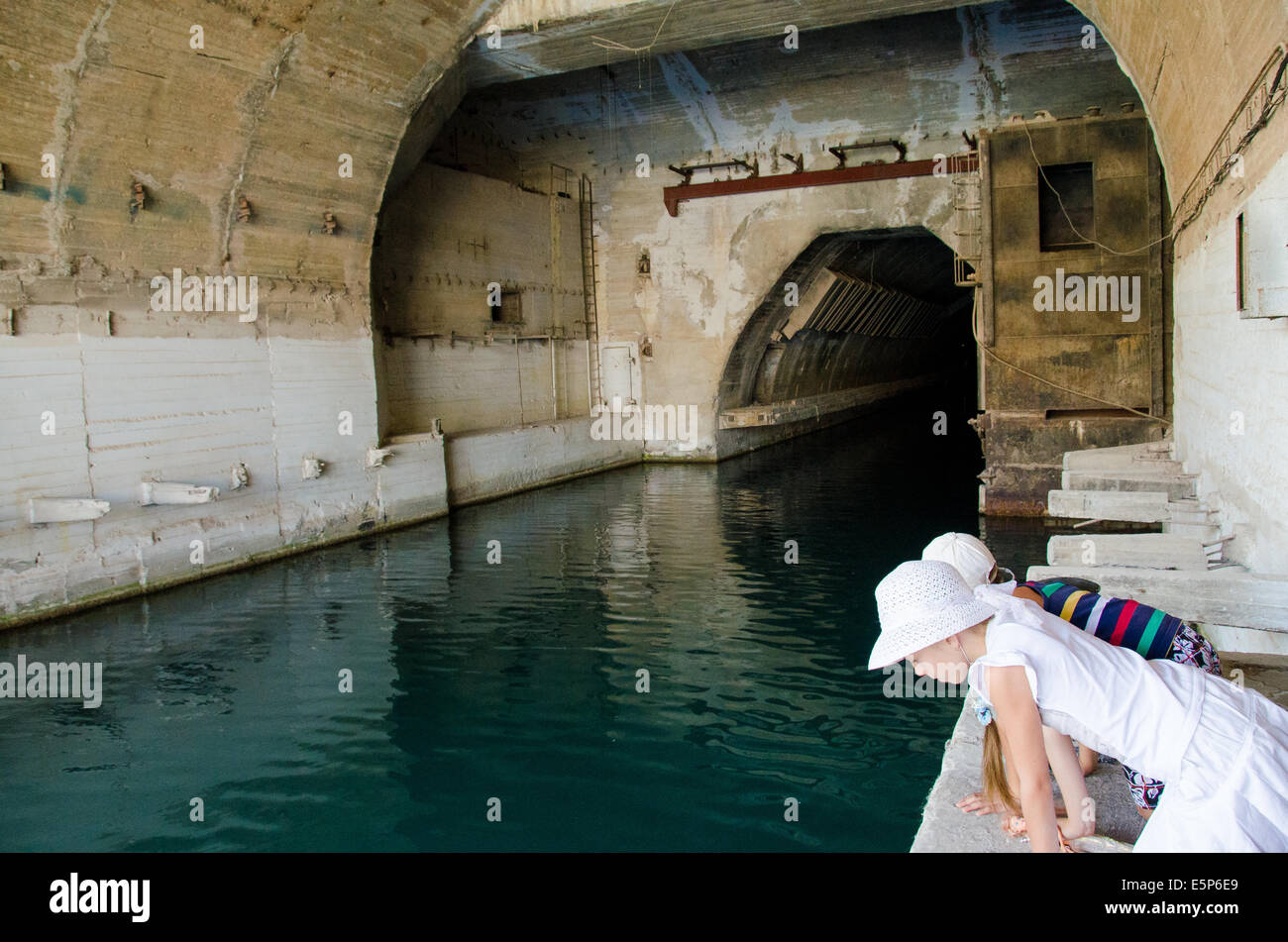 Abandoned secret underground submarine base in Balaklava - Crimea Stock ...