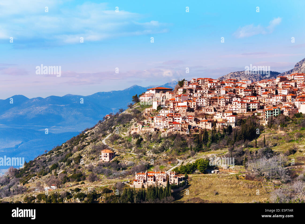 The landscape of Arachova town Stock Photo - Alamy