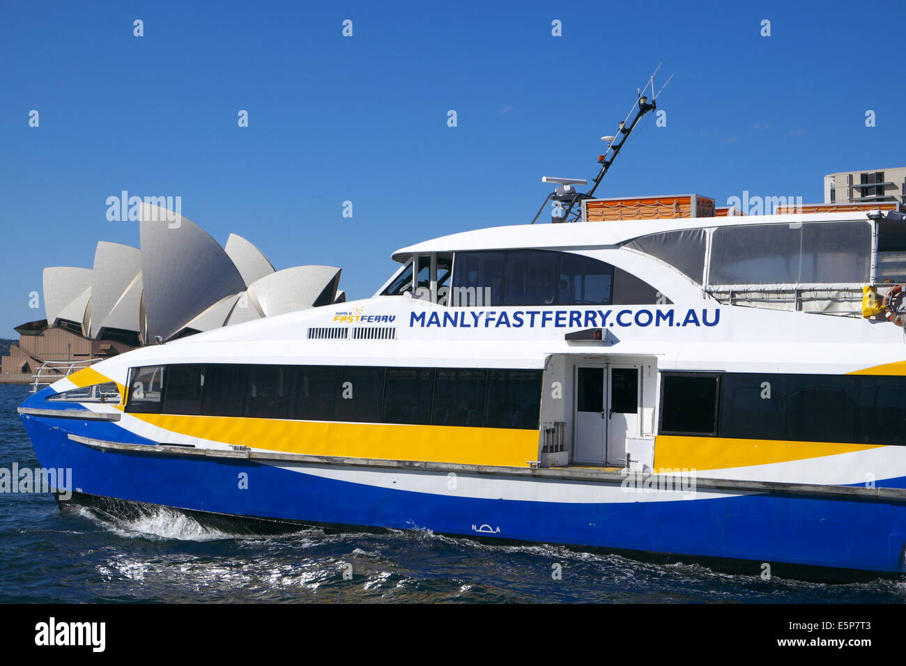 Sydney Manly fast ferry at Circular quay,Sydney harbor,NSW,Australia ...
