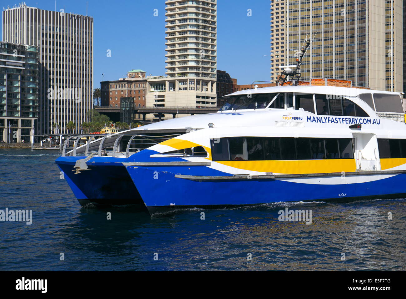Sydney Manly fast ferry at Circular quay,Sydney harbor,NSW,Australia ...