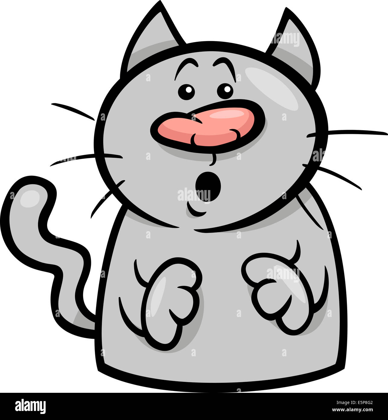 Cartoon Illustration of Funny Surprised or Startled Cat Stock Photo - Alamy