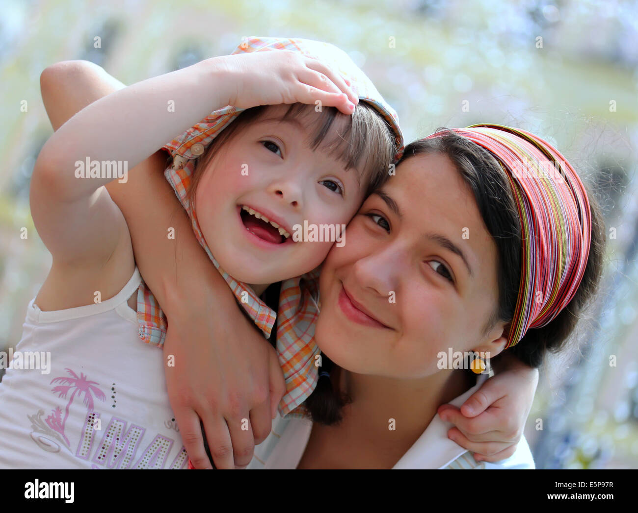 Happy family moments - Mother and child have a fun Stock Photo - Alamy