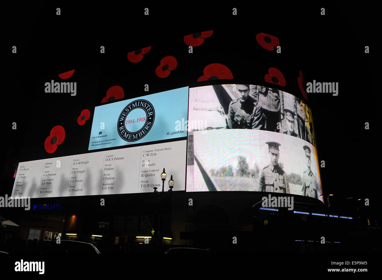 London, UK. 4th Aug, 2014. Picadilly's famous advertising signs pay ...
