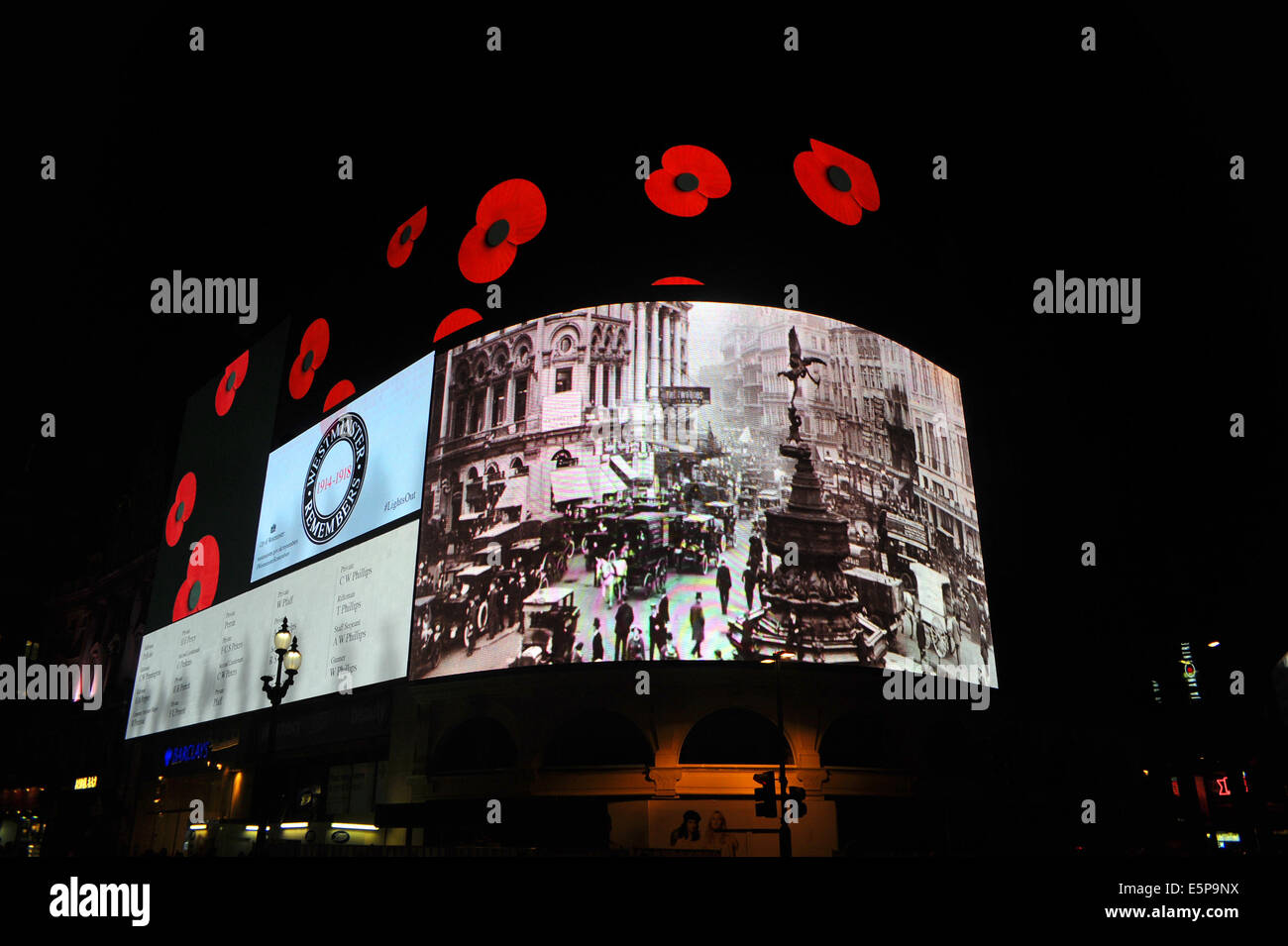 London, UK, 4 August 2014, Piccadilly's famous advertising signs pay ...