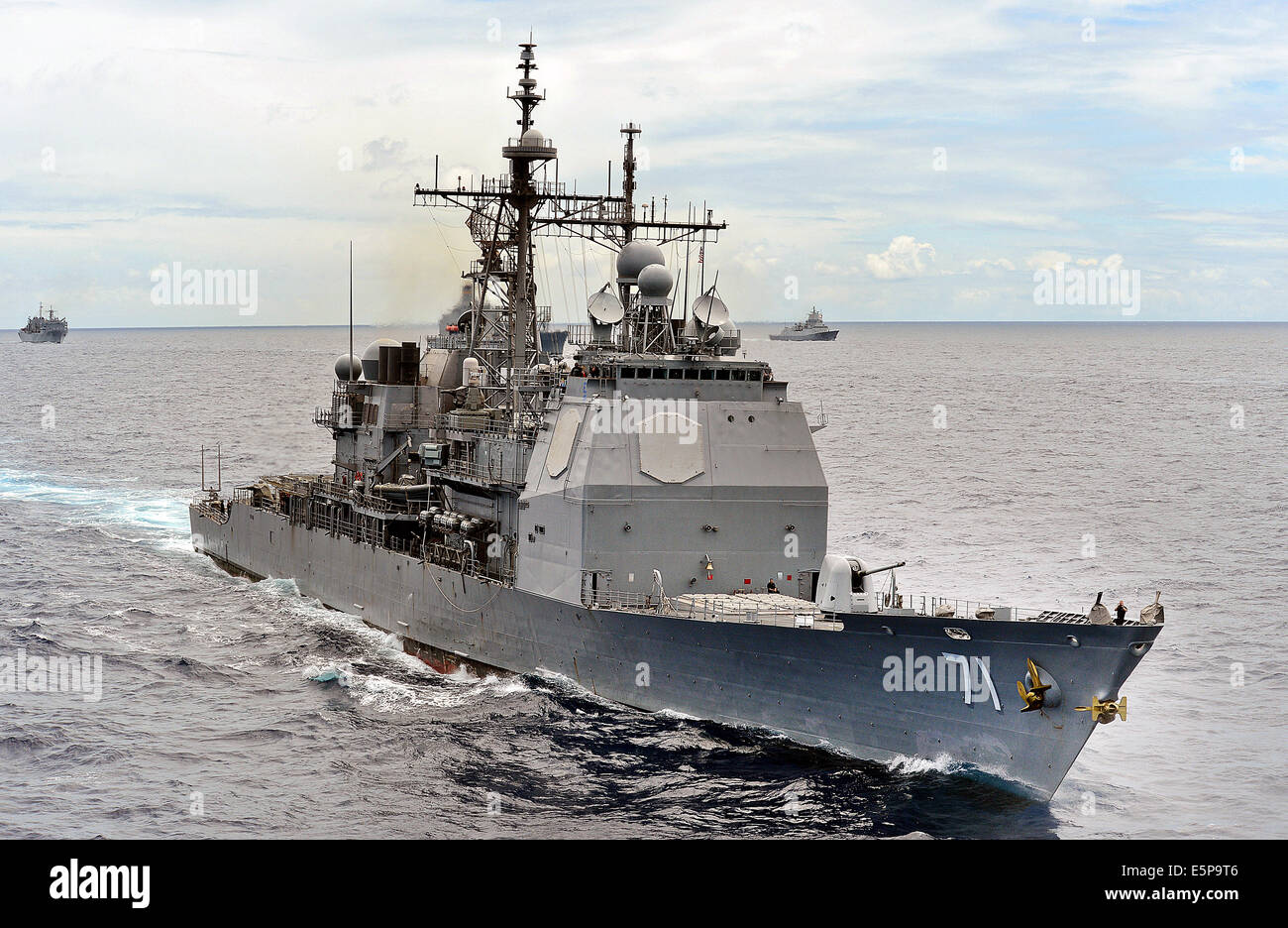 A US Navy Ticonderoga-class guided missile cruiser USS Cape St. George ...