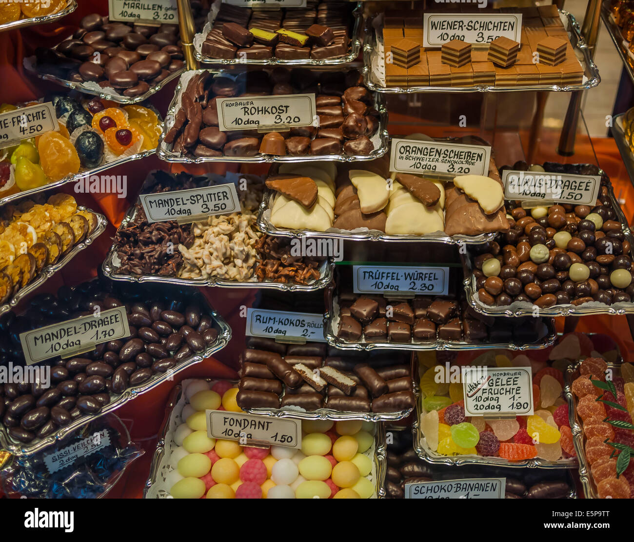 Sweets in a candy store window Stock Photo - Alamy