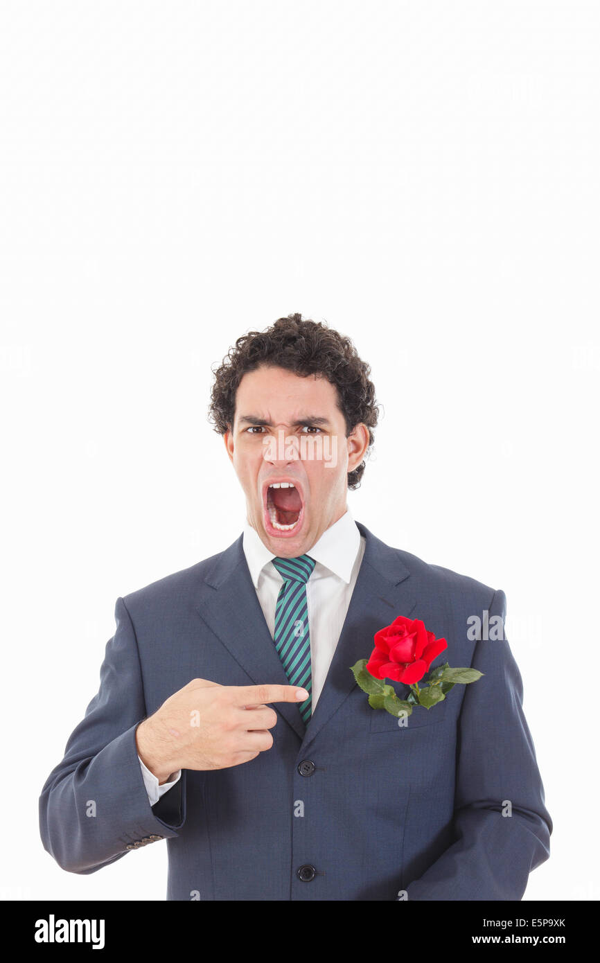 adult angry and shocked man in suit with disgust face expression ...