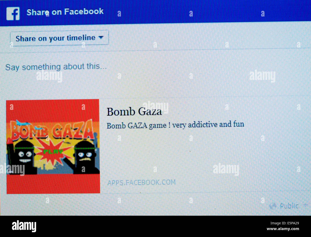 5th Aug, 2014. A computer game called Bomb Gaza has been made by a ...