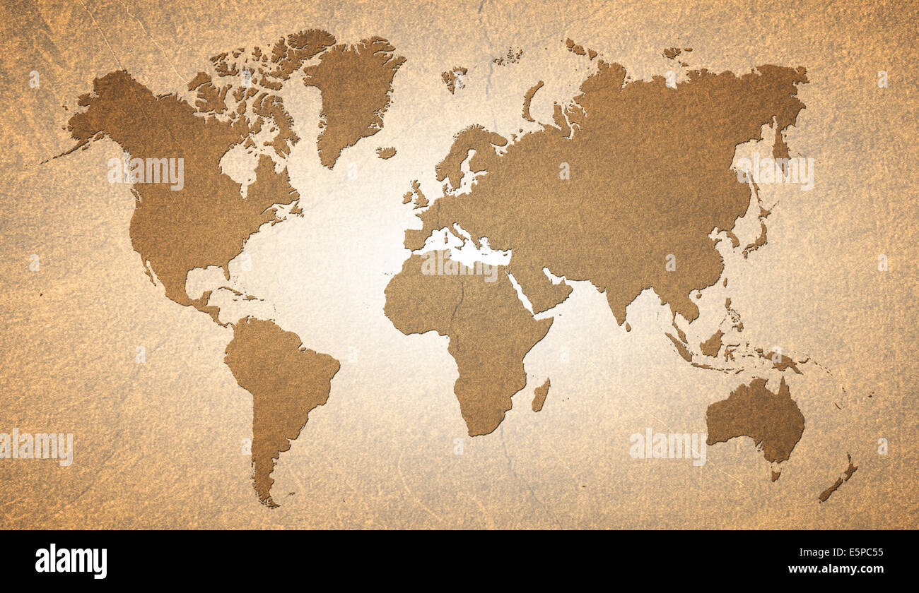 Vintage MAP of the world Stock Photo - Alamy
