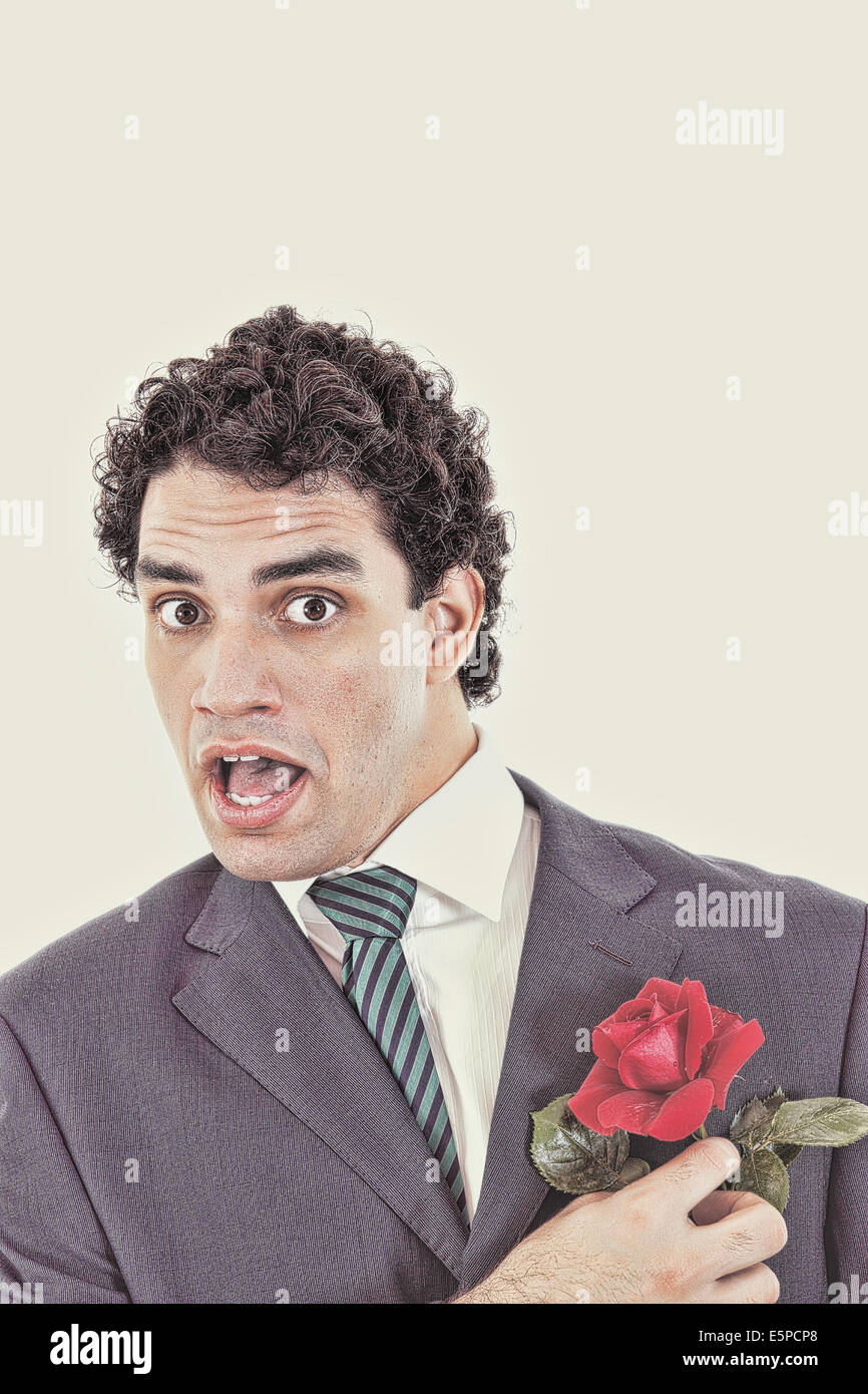 Surprised shocked man face hand hi-res stock photography and images - Alamy