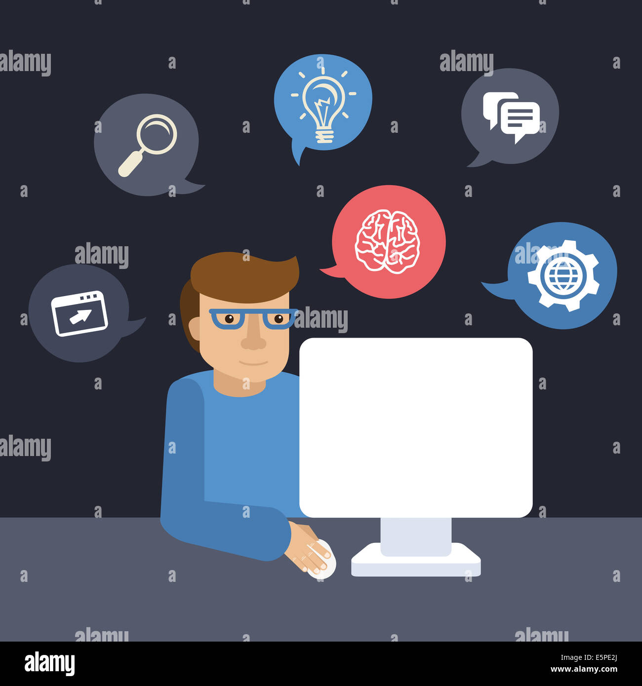 Vector Illustration Genius Boy Cartoon High Resolution Stock ...