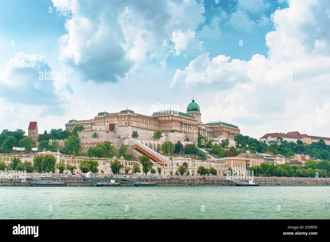 Historic royal palace at castle hill danube river in budapest hi-res ...