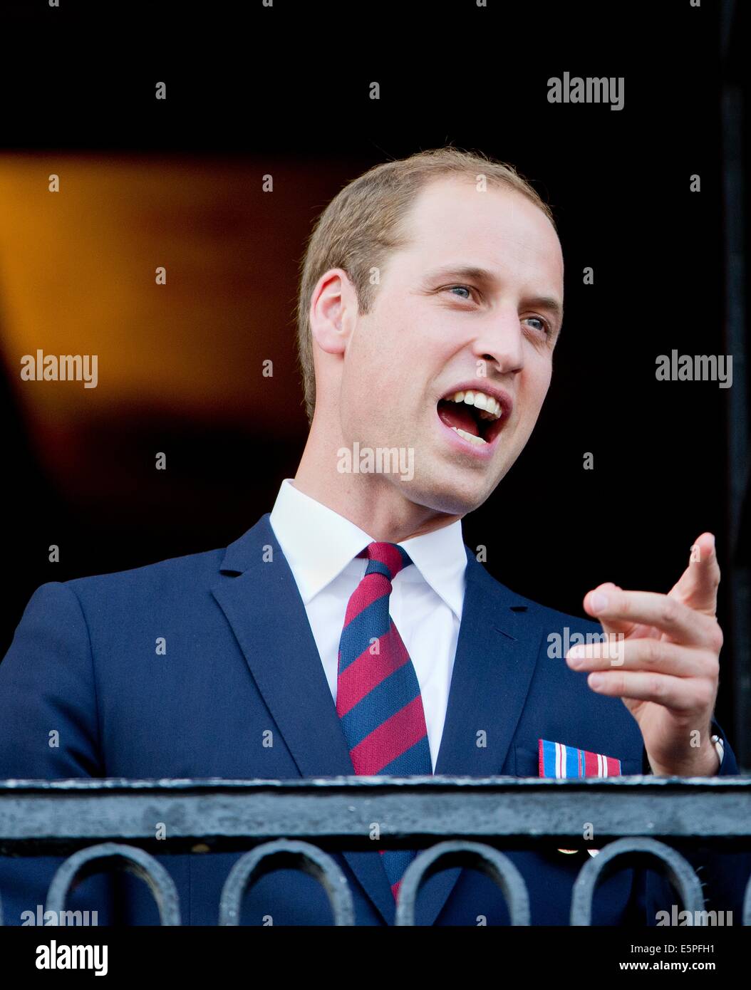Mons, Belgium. 4th Aug, 2014. Britain's Prince William visits the Town ...