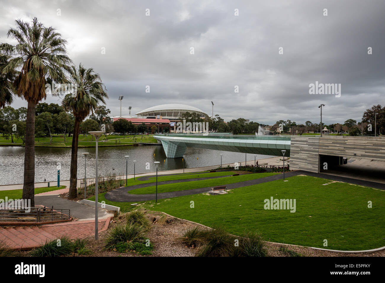 The new Riverbank foot bridge spans the picturesque River Torrens in ...
