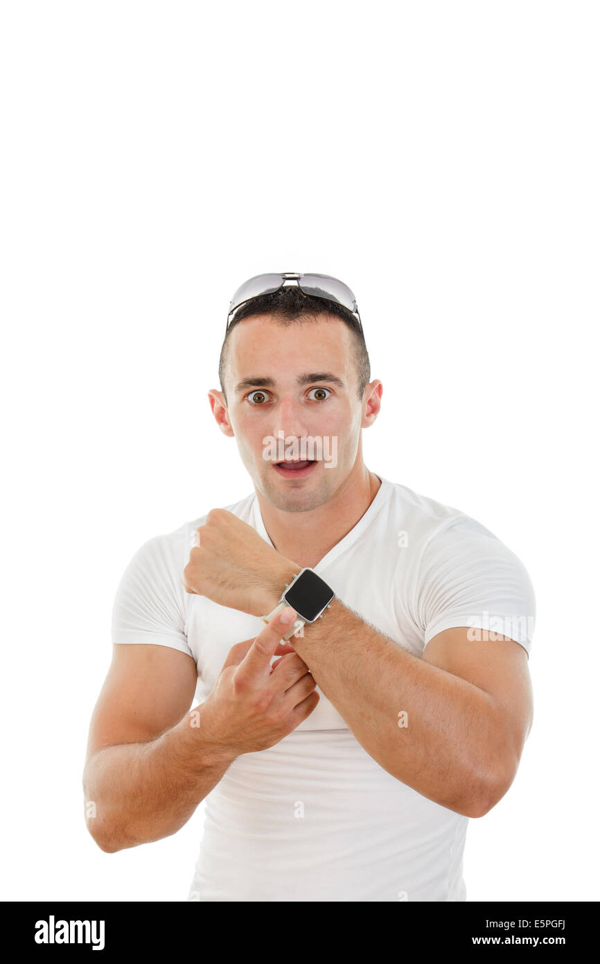 Man confused in hurry to work hi-res stock photography and images - Alamy