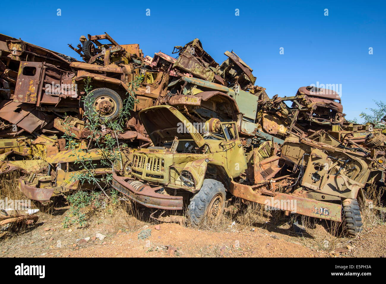 Italian tank cemetery in Asmara, capital of Eritrea, Africa Stock Photo ...