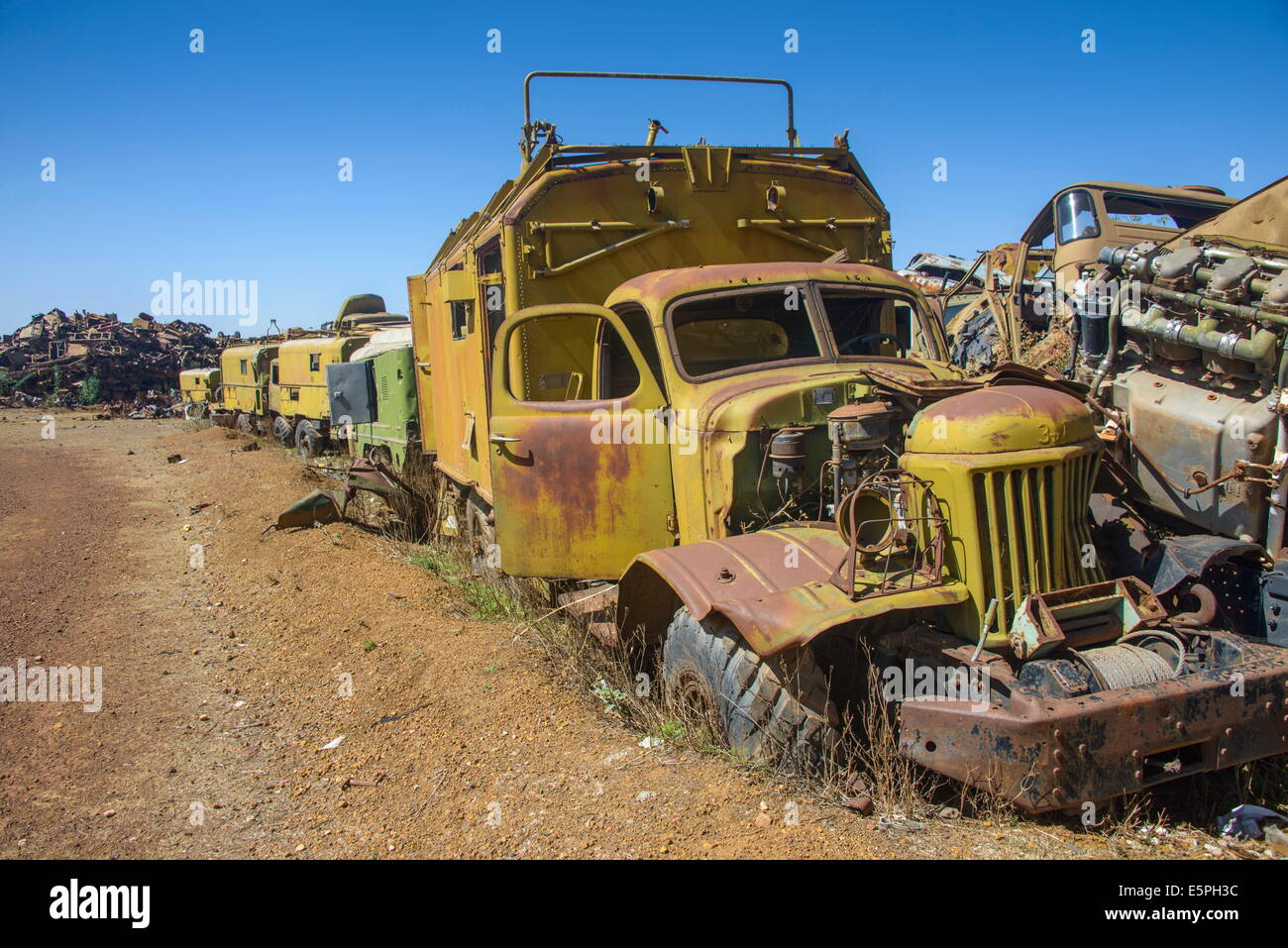 Italian tank cemetery in Asmara, capital of Eritrea, Africa Stock Photo ...