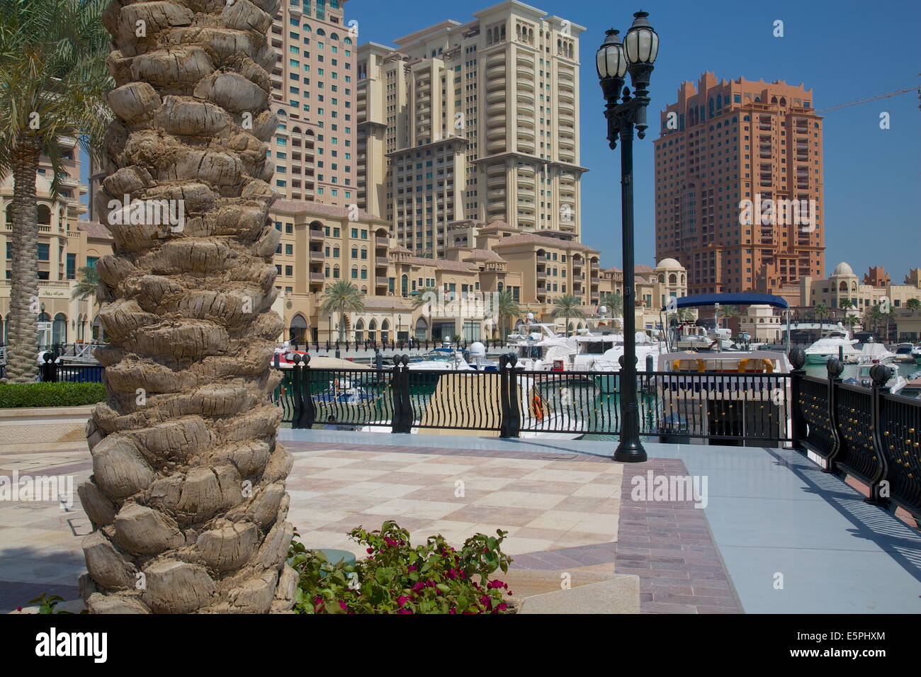 Harbour and architecture, The Pearl, Doha, Qatar, Middle East Stock ...