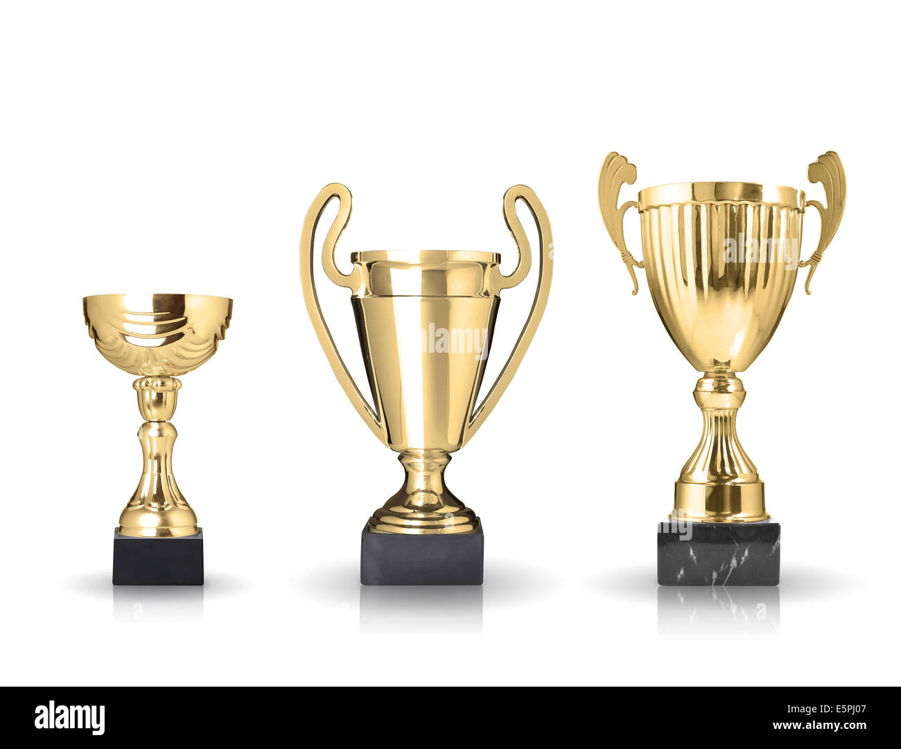 three different kind of trophies. Isolated on white background Stock ...