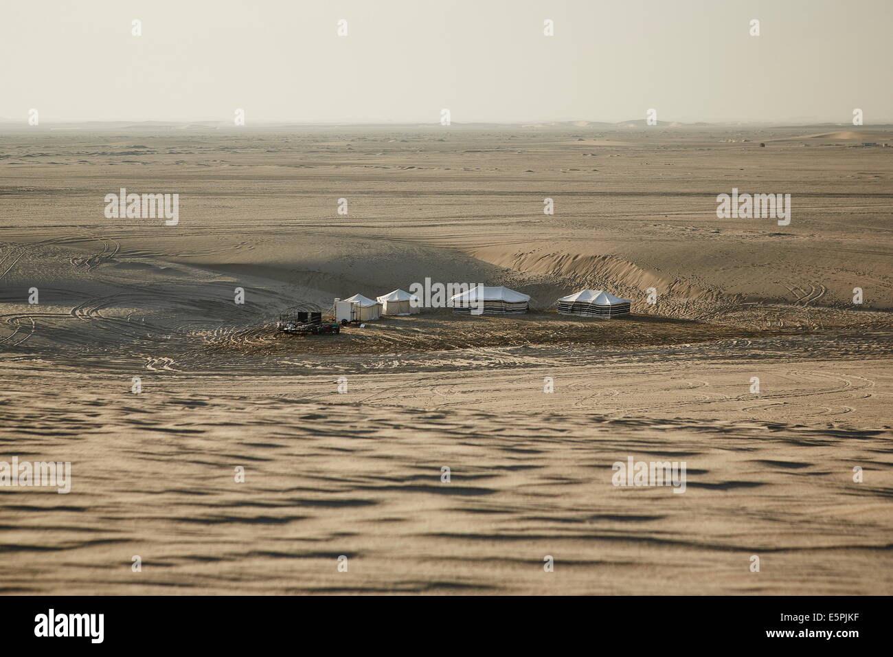 Settlements in the Qatari desert, nomadic culture still evident in the ...