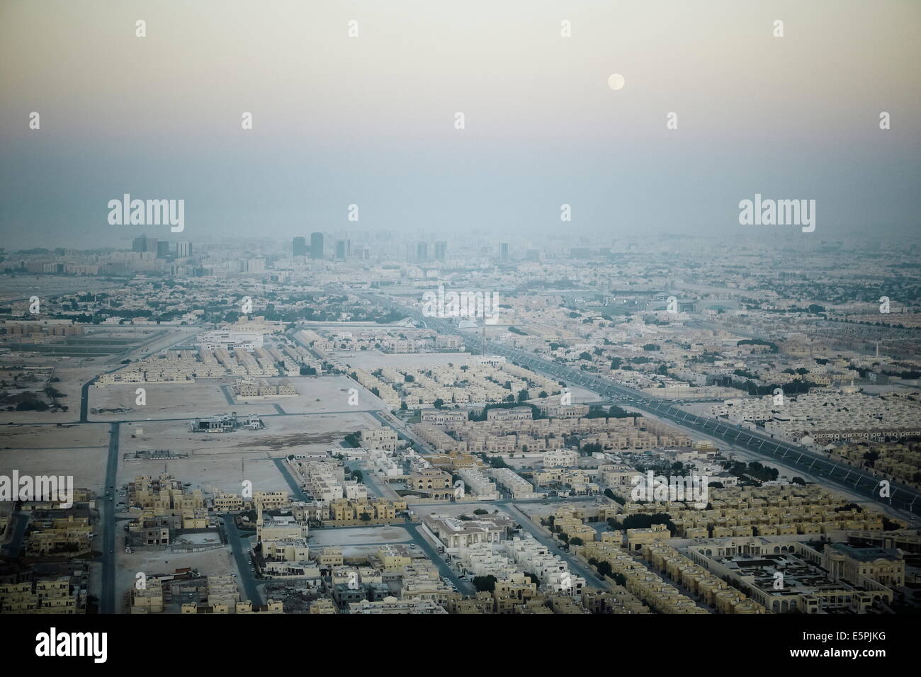 Aerial view of Doha from the Aspire Tower viewing platform, Doha, Qatar ...