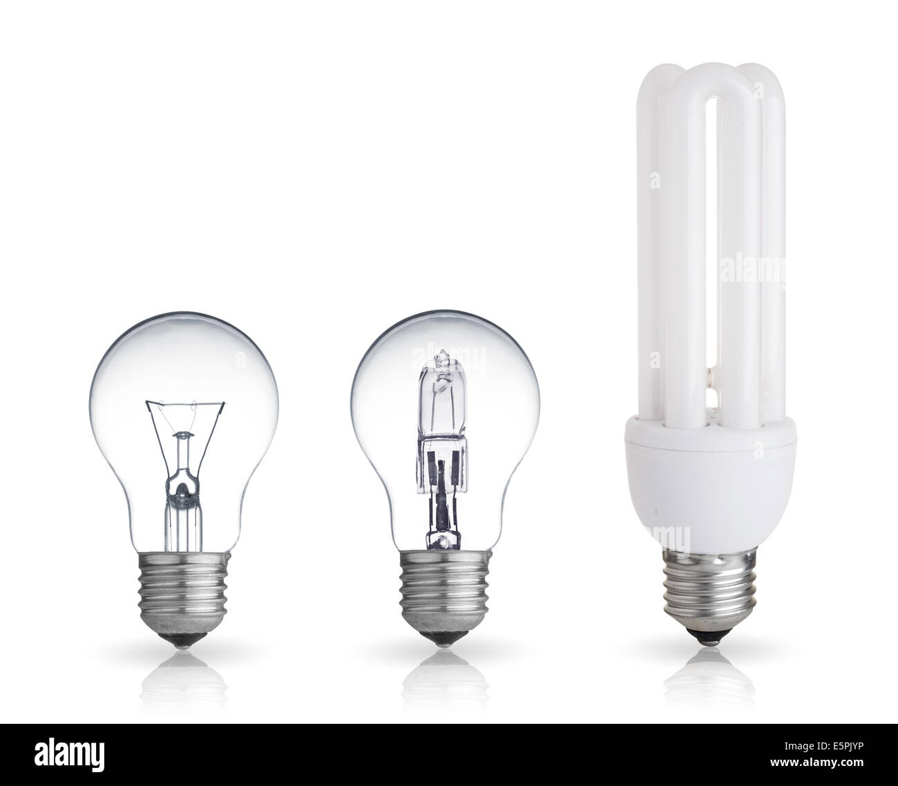 three different bulbs isolated on white background Stock Photo - Alamy