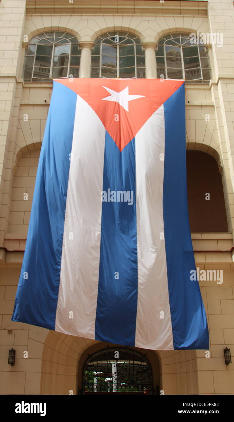 Cuba Flag Flying in Havana Stock Photo - Alamy