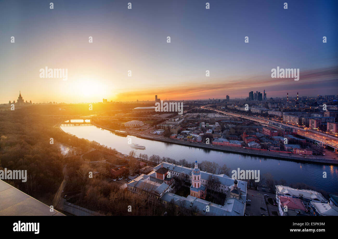 Combined shot showing time of day changing during night and day ...