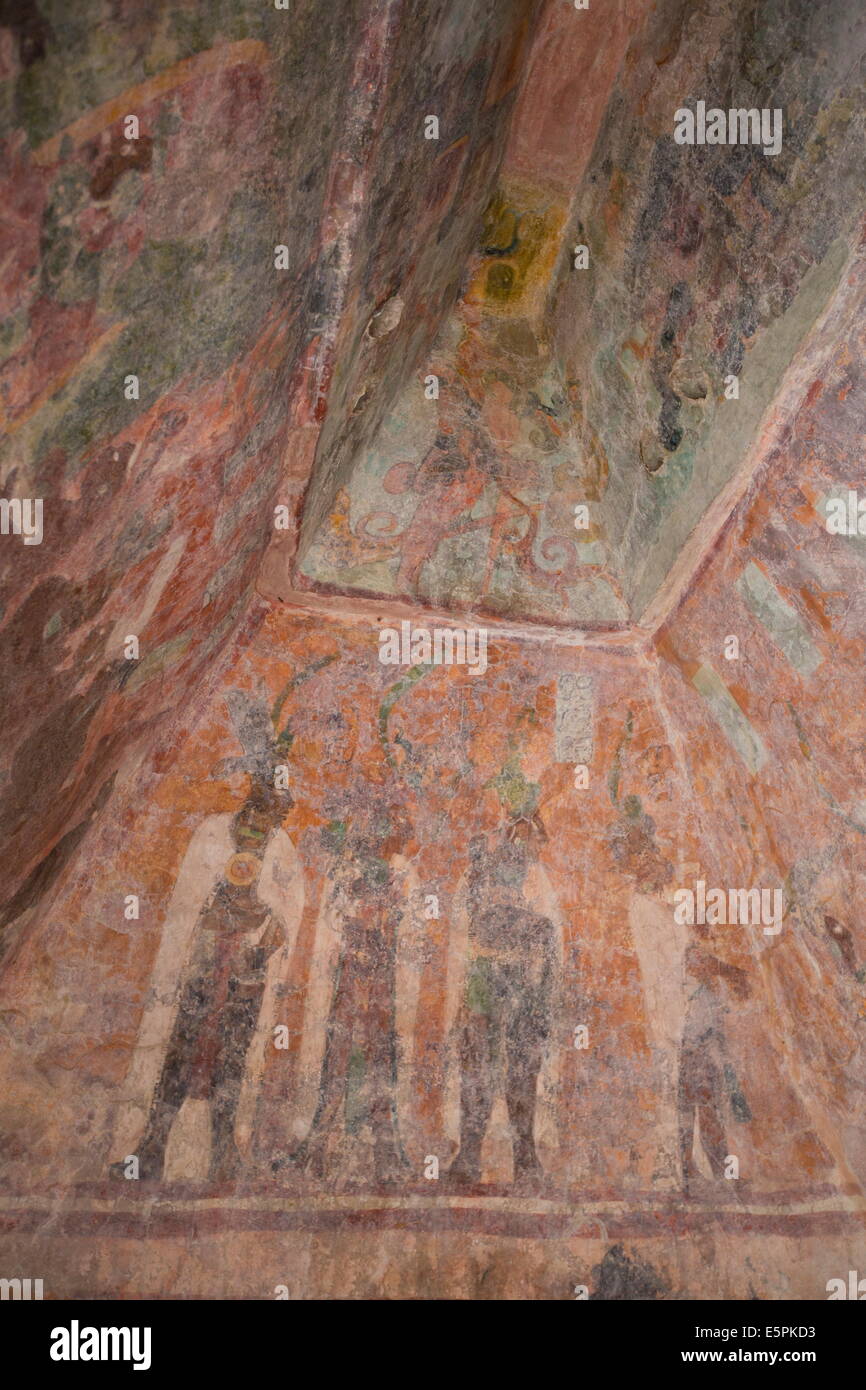 Murals, Room 1, Building 1, Mayan Archaeological Site, Bonampak ...