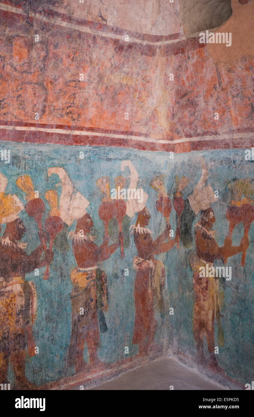 Murals, Room 1, Building 1, Mayan Archaeological Site, Bonampak ...