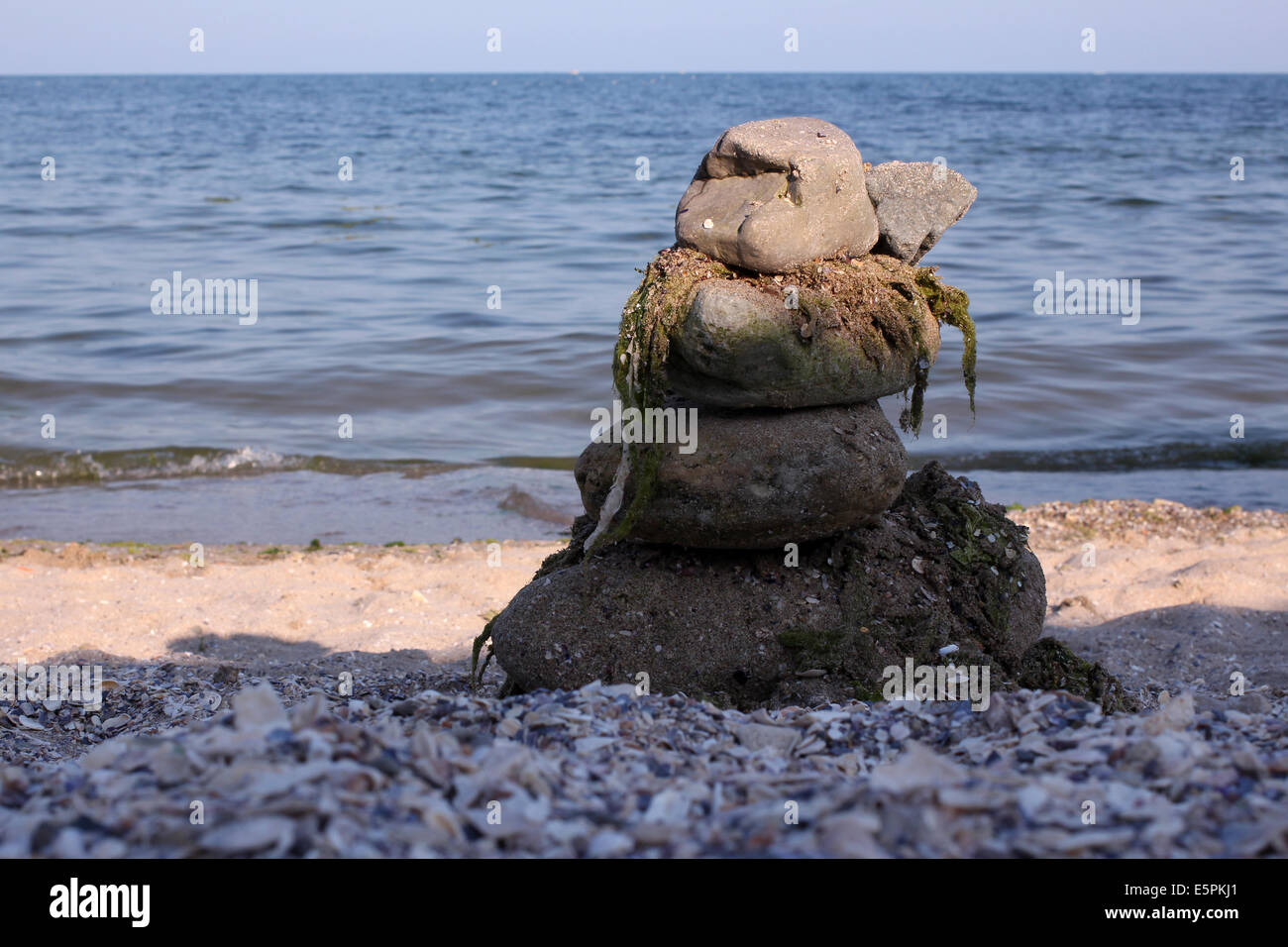 Pile of stones on the beach Stock Photo - Alamy